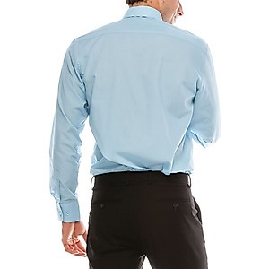 OmegaTux Omega Mens Regular fit Solid Dress Shirts w/Convertible Cuffs Burgundy (21.5-37)