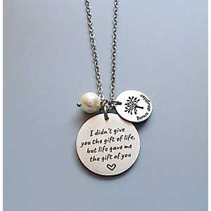 Stepdaughter Gift - I Didn't Give You the Gift of Life But Life Gave Me the Gift of You - Family Tree Pendant Necklace Step Daughter Gifts from Stepmom or Stepdad
