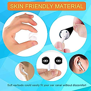 Generic Brands 8 Pairs Ear Covers Ear Hooks Professional Anti-Slip Silicone Earbuds Tips Compatible with Apple Airpods 1&2 (White + Black)