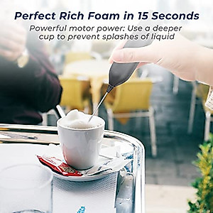 DEVENTORZ Milk Frother Handheld, Rechargeable Frother USB C Hand Frother Electric Frother Foam Maker Wand Whisk Drink Mixer for Coffee, Lattes, Cappuccino, Frappe, Matcha, Hot Chocolate