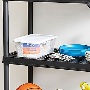 Sterilite 6 Quart Clear Plastic Stackable Storage Container Bin Box Tote with Snap-Close White Lid Organizing Solution for Home & Classroom, 72 Pack