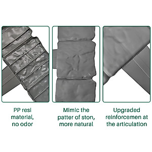 Garden Edging Border,Landscape Edging,32ft Plastic Garden Edging Border no dig for Edging DIY Decorative Flower Grass Bed Border,Comes with a Punch Tool for Insertion,40pcs(Grey)