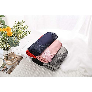 Muslim High Stretch Hijab Pure Color Half-body Cover Hijab with Lace for Praying, Pink, X-Large