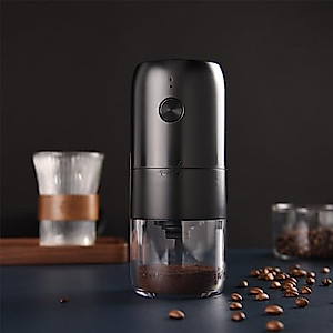 SPAOTREM Electric Coffee Grinders with Ceramic Cone Grinder Coffee Bean Grinder, Adjustable Coarseness, Type-C Portable Rechargeable Electric Espresso Coffee Grinder 30g (White)