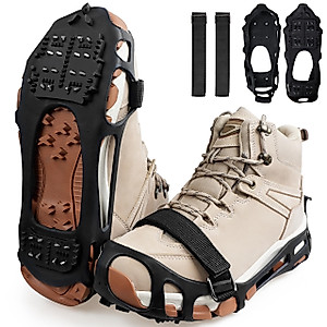 Ice Cleats for Shoes and Boots,Walk Traction Cleats Crampons for Walking on Snow and Ice Anti Slip Ice Shoes Grippers Snow Cleats for Men Women Winter Hiking Climbing