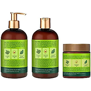 SheaMoisture Power Greens Curly Hair Moringa And Avocado Shampoo, Conditioner And Reconstructor Dry Hair Moringa Avocado to moisturize