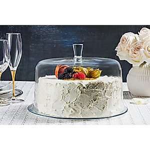 Barski - Euorpean Quality Glass - Extra Large Glass - Clear - Cake Dome - 11.5" Diameter - Made in Europe