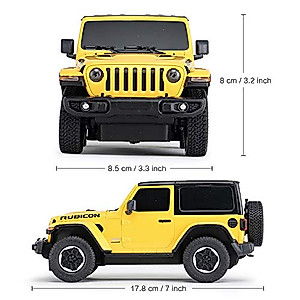 RASTAR RC Toy, 1/24 Scale Wrangler JL Remote Control RC Car, Rubicon Model Vehicle for Kids, Yellow