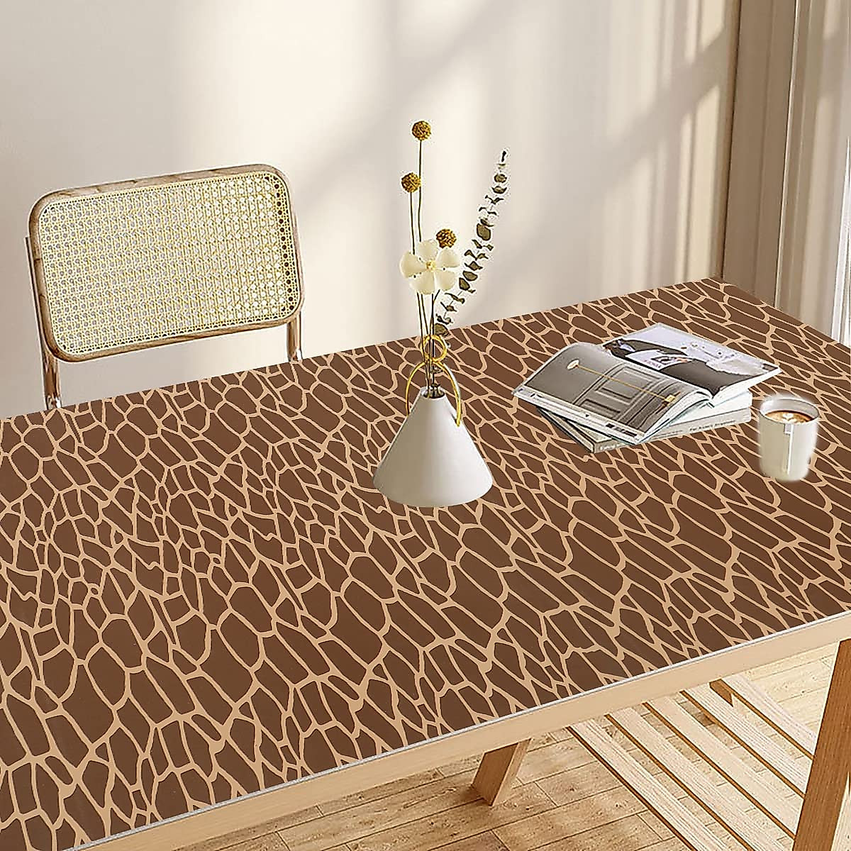 17.7" x 117" Brown Geometric Contact Paper Peel and Stick Geometric Wallpaper Decorative Self Adhesive Vinyl Wrap Contact Paper for Cabinets Countertops Furniture Shelves Drawer Liner