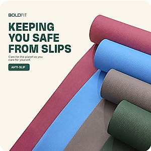 Boldfit Yoga mat for Women and Men with Cover Bag EVA Material 6mm Extra Thick Exercise mat for Workout Yoga Fitness Pilates and Meditation, Anti Tear Anti Slip For Home & Gym Use