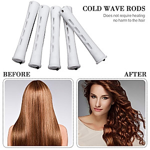 WILLBOND Hair Styling Kit: 48 Hair Perm Rods Plastic Cold Wave Rods, 2 Steel Pintail Combs, 350 Perm Papers, 6 Duck Bill Clips for Hairdressing Styling(White)