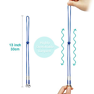 12-Color Pack Unisex Adjustable Length Face Mask Elastic Lanyard Strap, Convenient Neck Cord Slider Retainer Pressure Relief Ear Loop Extender Holder Lobster Claw Clasps Polyester Fabric Adult and Kid