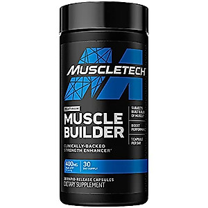 Muscle Builder | MuscleTech Muscle Builder | Muscle Building Supplements for Men & Women | Nitric Oxide Booster | Muscle Gainer Workout Supplement | 400mg of Peak ATP for Enhanced Strength, 30 Pills