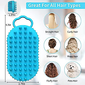 BathWe 2 Pack Silicone Body Scrubber, 2 in 1 Shower and Shampoo Scalp Massager Brush for Dry and Wet, Men Women Bath Exfoliate Accessory (Large)