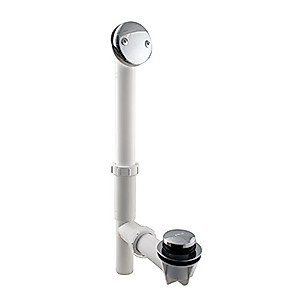 Westbrass 593244-26 White 1-1/2" Tubular Tip Toe Bath Waste Drain Kit, Polished Chrome