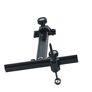 Archery Recurve Bow CNC Target Sight T Shape Adjustable with Ring and Single Fiber Optical Pin Sight Aluminum Detachable for Compound Competition Olympic Style Hunting Practice Range RH or LH (Black)