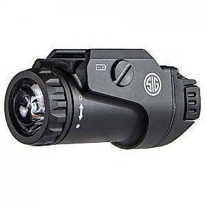 Sig Sauer Foxtrot1X 450 Lumens Compact Durable Tactical Rail-Mounted Handgun Flashlight with Ambidextrous Push-Button Side Switches, Black