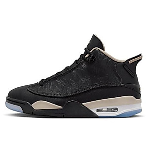 Nike Men's Jordan Dub Zero Basketball Shoe, Black/White/Fossil Stone, 11