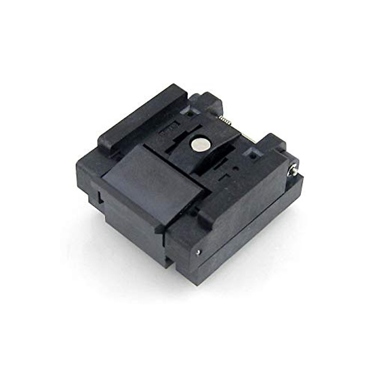 QFN64 Clamshell Programming Adapter Socket/Burning Socket/IC Test Socket QFN-64BT-0.5-01, 64-Pin, 0.5mm Pitch, IC Test Burn-in Socket, Applied to QFN64, MLP64, MLF64 Packages.