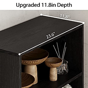 IRONCK Industrial Bookshelves and Bookcases with Doors 11.8in Depth Floor Standing 5 Shelf Display Storage Shelves Bookcase Home Decor Furniture for Home, Office, Living Room, Bedroom