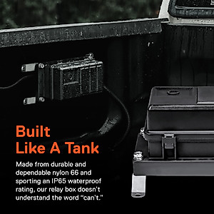 True Mods 12V Auto Waterproof Fuse 5-Pin Relay Box Block Kit w/ 12AWG + 16AWG Pre-Wired Harness [Bosch Style Relays & Fuses] Universal Relay Panel for DC Automotive Vehicles Cars Marine Boat Jeep UTV