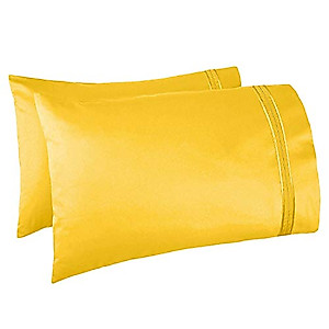 Clara Clark Supreme 1500 Collection 4pc Bed Sheet Set - King Size, Yellow