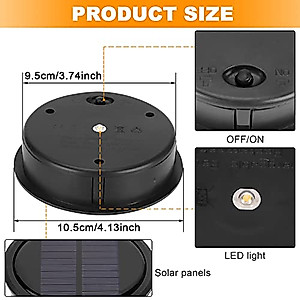 2 pcs Upgraded Solar Light Replacement Top for Outdoor Hanging Lanterns, 4.13 inch Warm White LED Solar Panel Lantern Lid Lights Parts, DIY Home Garden Night Decor Patio Lighting (Black - Round)