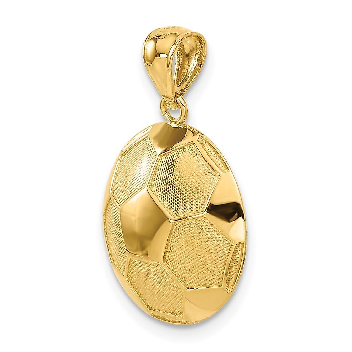 Diamond2Deal 14k Yellow Gold Soccer Ball Pendant (L- 24 mm W- 17 mm)
