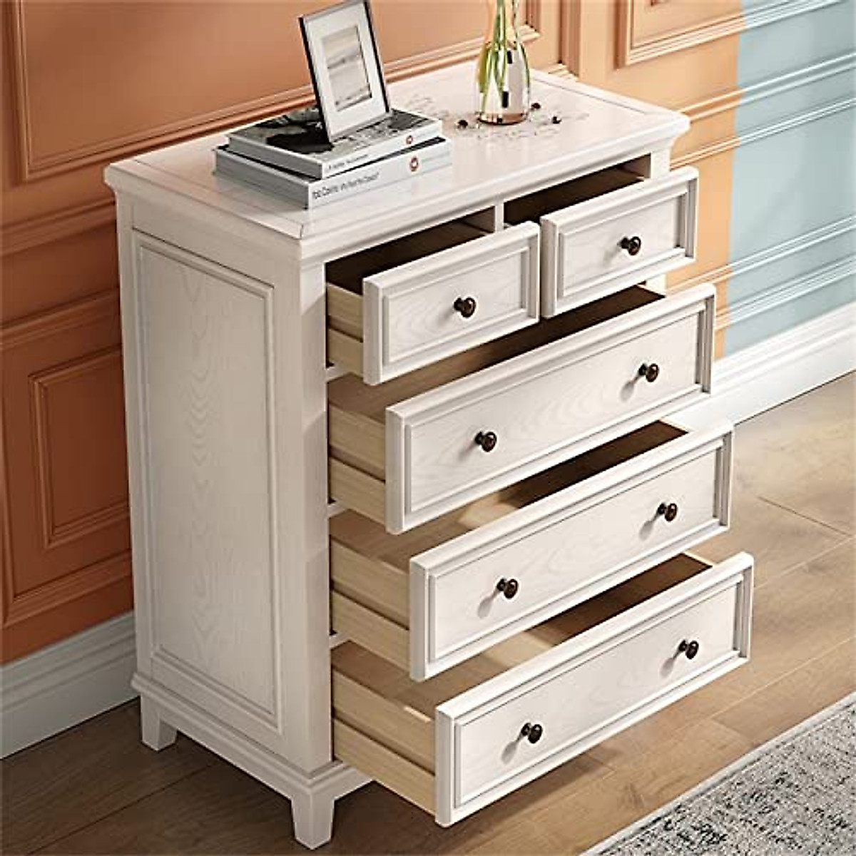 BYRCAL Chest of Drawers Solid Wood Drawers Living Room Storage Cabinets Modern Minimalist Drawers Bedroom Multi-Layer Drawer Storage Cabinets for Home