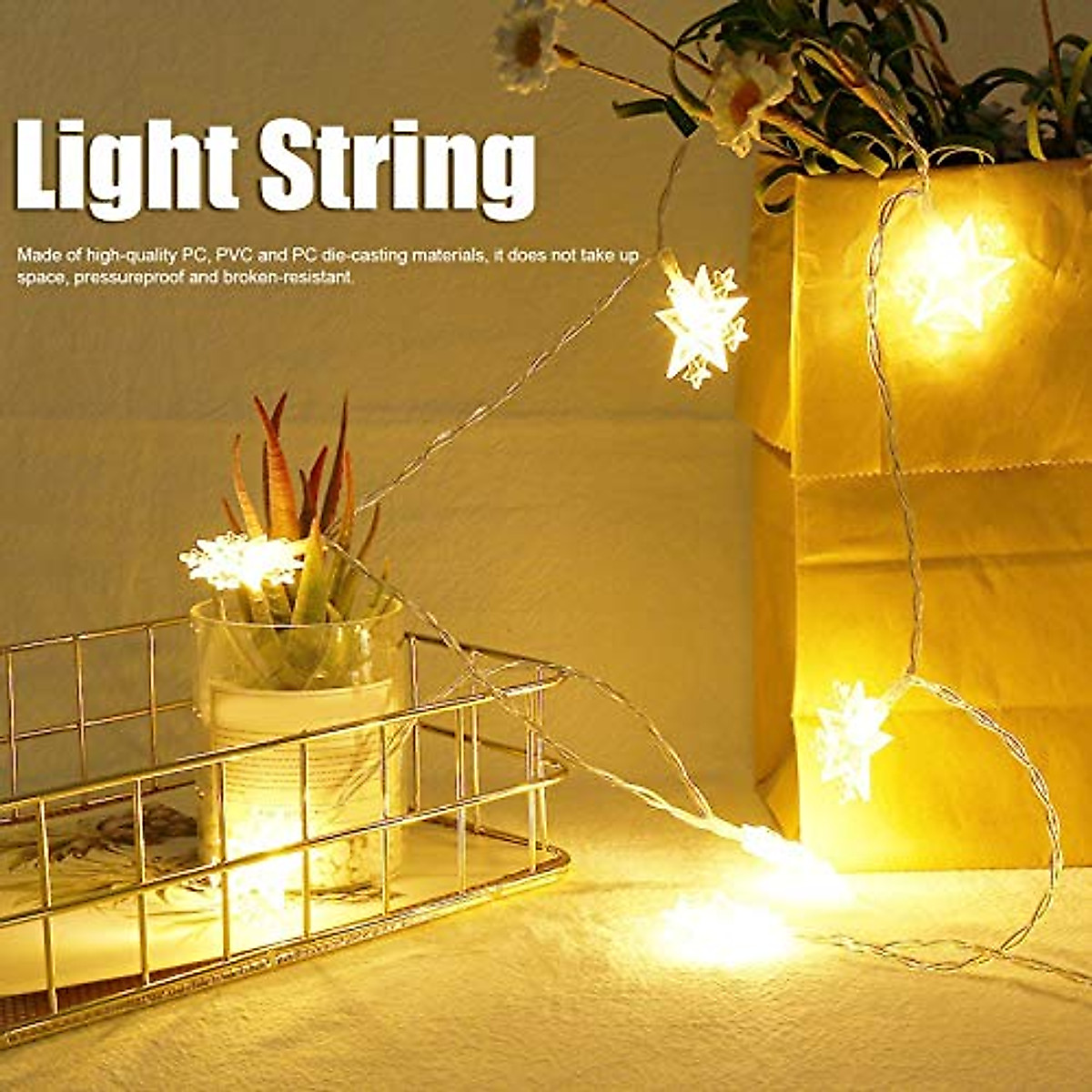 String Light, Decorative Light, IP65 Waterproof Home Bedroom, Garden Decoration Birthday Parties, Weddings for Indoor and Outdoor Christmas, Easter, Halloween