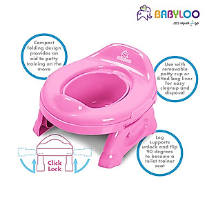 Babyloo Multipurpose 2 in1 Travel Potty (Pink)