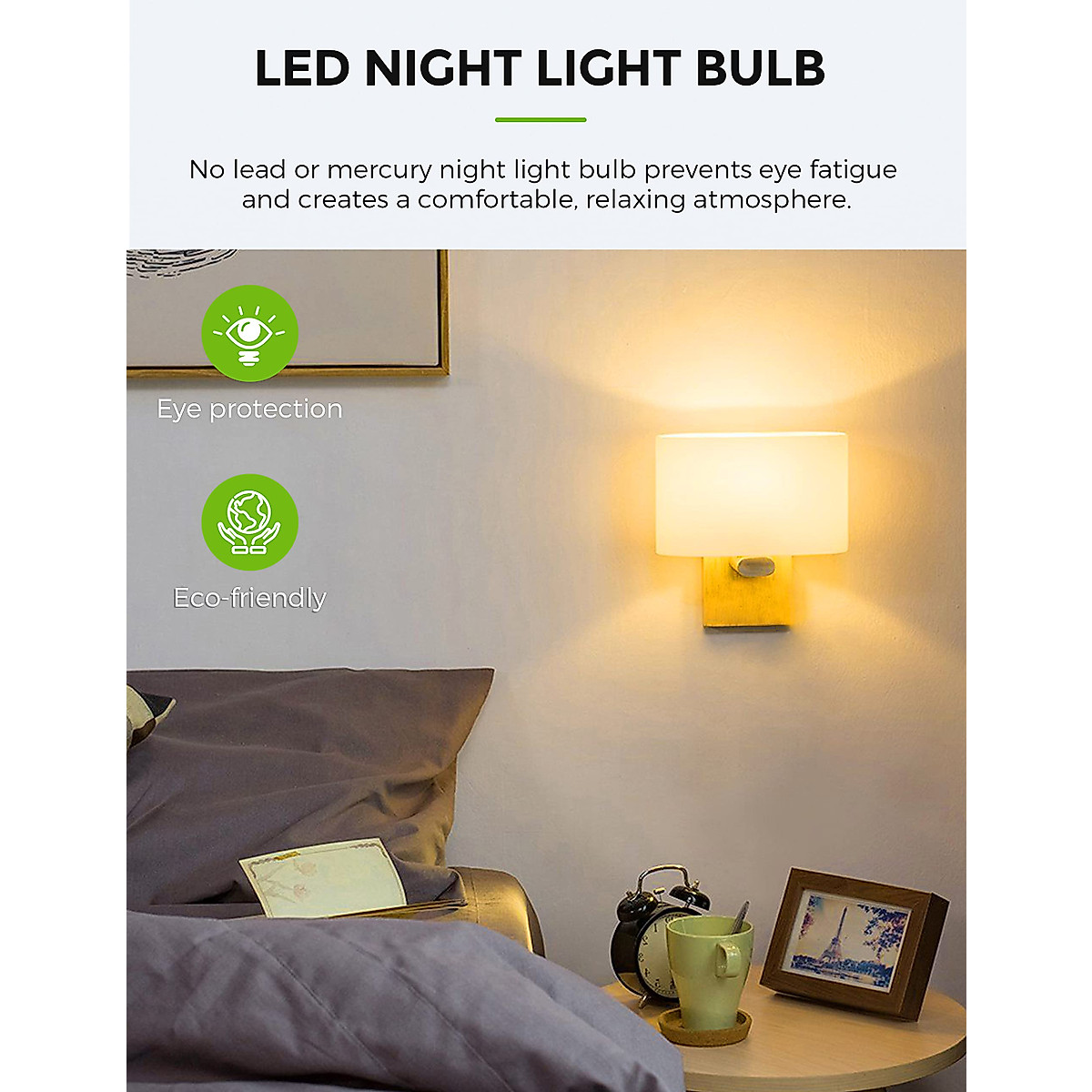 LOHAS LED C7 S6 Night Light Bulb, 15 Watt Light Bulbs Equivalent(1.5W), Mini LED Bulb Candelabra E12 Base, Soft/Warm White 3000K LED, Small Light for Bedroom Salt Lamp(6 PACK)