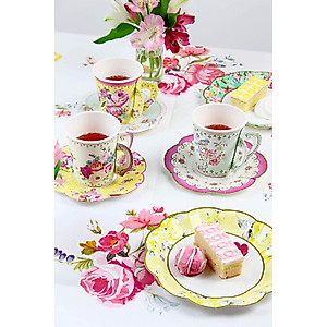 Talking Tables 24 Count Truly Scrumptious Party Vintage Floral Tea Cups and Saucer Sets
