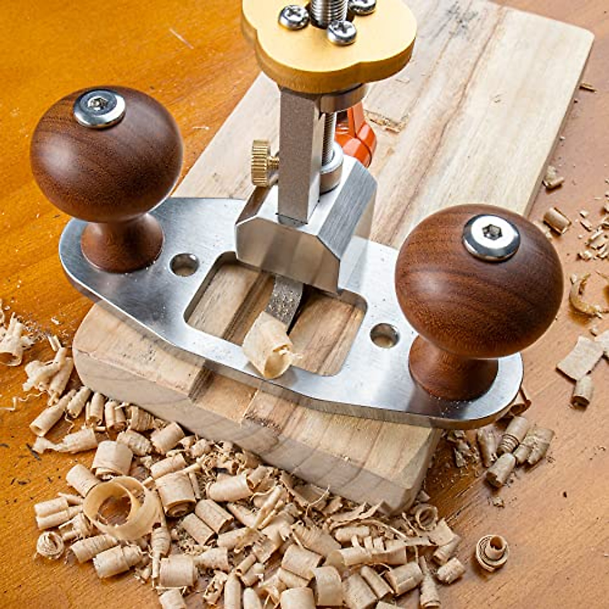 Admini Router Plane New Convenient Depth Adjusting Screw Nut System Hand Router Planer with Depth Stop and Holes for Base (Router Plane)