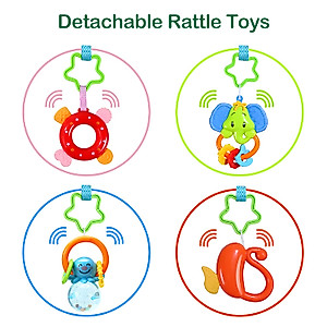 CUTE STONE Baby Gym Play Mat, Play Piano Gym with Tummy Time Activity Mat, Musical Activity Center for Infants Toddlers