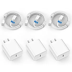 iPhone 14 13 12 Fast Charger, 3 Pack [Apple MFi Certified] PD 20W USB C Wall Charger Fast Charging Block with 10FT Long Type C to Lightning Cable Compatible for iPhone 14 13 12 11 Pro Max XS XR X 8