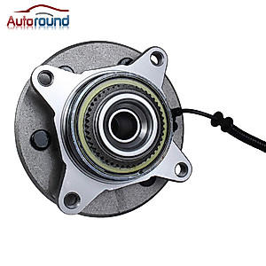 Autoround 515046 [2-Pack, 4x4] Front Wheel Hub and Bearing Assembly Compatible with 2004 2005 Ford F-150 4WD, Both Driver Passenger Side, 6 Lug w/ABS