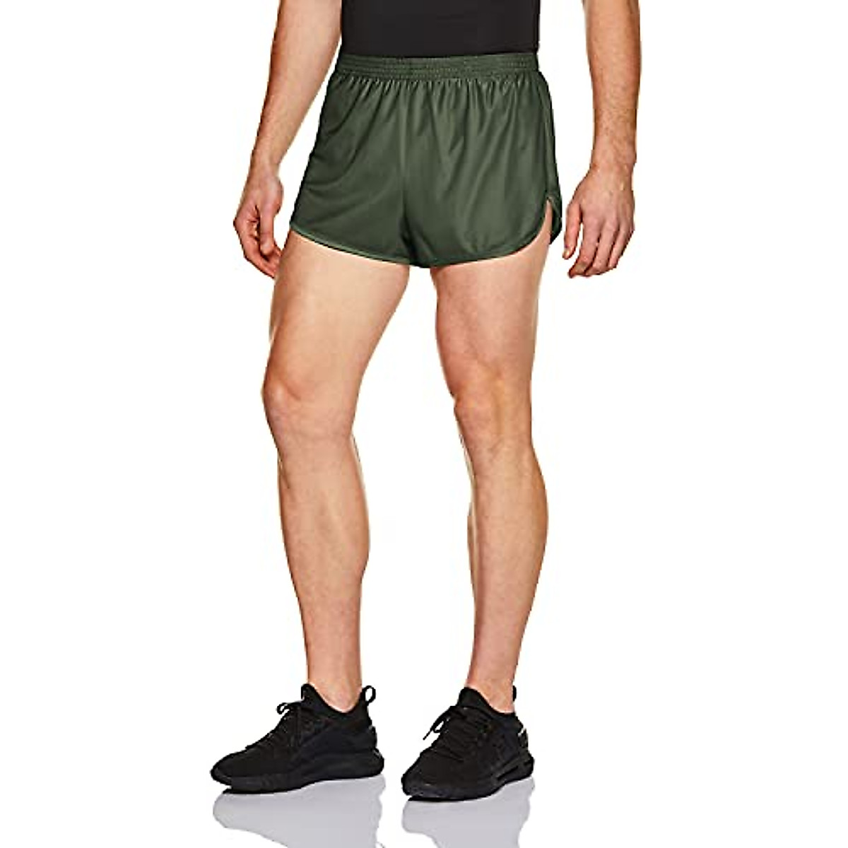 TSLA Men's Active Running Shorts, 3 Inch Quick Dry Mesh Jogging Workout Shorts, Gym Athletic Marathon Shorts, 2.5 Inch Marathon Short Olive, Medium
