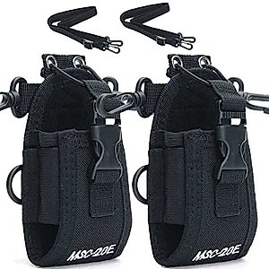 2Pack MSC-20E Walkie Talkie Holder Shoulder Strap 3 In 1 Two Way Radio Nylon Pouch Case Handsfree Compatible with GPS PMR446 Motorola Kenwood Midland ICOM Yaesu Two Way Radio Transceiver Walkie Talkie