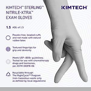 Kimtech™ Sterling Nitrile-Xtra™ Exam Gloves (53139), 3.5 Mil, Ambidextrous, 12", M (100 Gloves/Box)