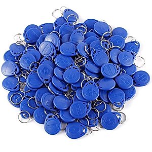 LEXI 100pcs 125KHz Proximity ID Card RFID Keyfobs Token Tag for Door Entry Access Control System TK4100/EM4100 ABS Key fob Cards for Security Lock Wholesale(100 Blue ID)