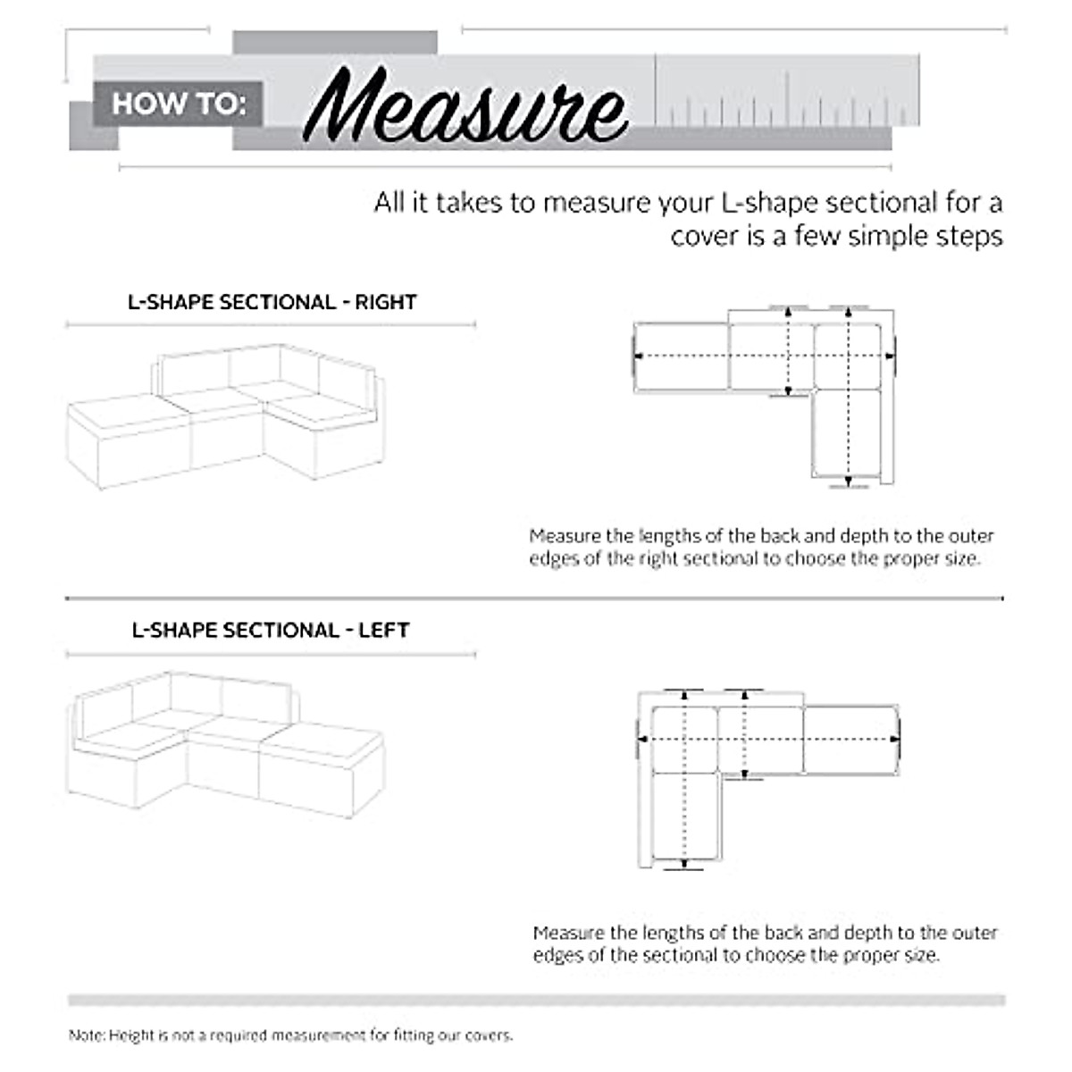 Classic Accessories Ravenna Water-Resistant 104 Inch Patio Left Facing Sectional Lounge Set Cover, Patio Furniture Covers, Dark Taupe
