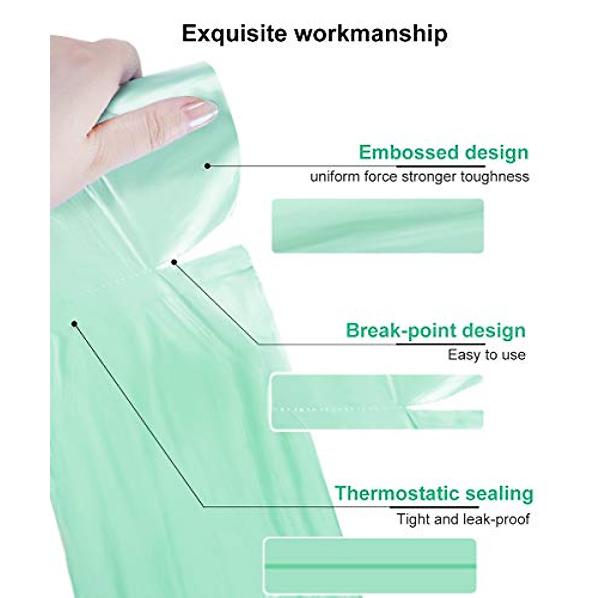 Small Trash Bags, 2.6 Gallon Compostable Trash Bags Bathroom Wastebasket Can Liners , 125 Count (Pack of 1) Mini Compost Trash Bags For Bedroom Office Fit 10 Liter ,Green