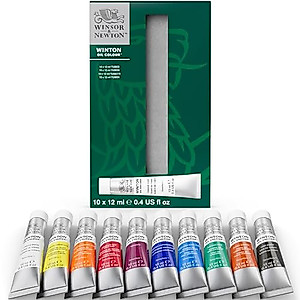Winsor & Newton Winton Oil Color Paint Set, 10 x 12ml (0.4-oz) Tubes