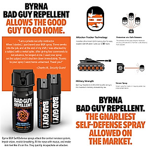 Byrna BGR MAX Pepper Spray + Tear Gas | Maximum Stopping Power | Attacker Tracker UV Marking DYE Technology | Military Strength Self-Defense Stream Spray (2 OZ)
