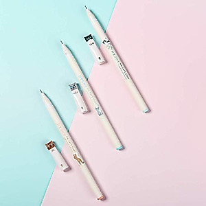 Sencoo Colorful Cats Design 0.38mm Gel Pens Black Ink Pack of 6 Pcs