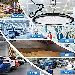 YANYCN 12 Pack 240W UFO LED High Bay Lights,120VAC IP66 Waterproof,40000LM 5000K Daylight, 1050W MH/HPS with Plug Commercial Bay Lighting for Barn,Gym,Factory,Warehouse,Shop,Workshop,Gym,Garage