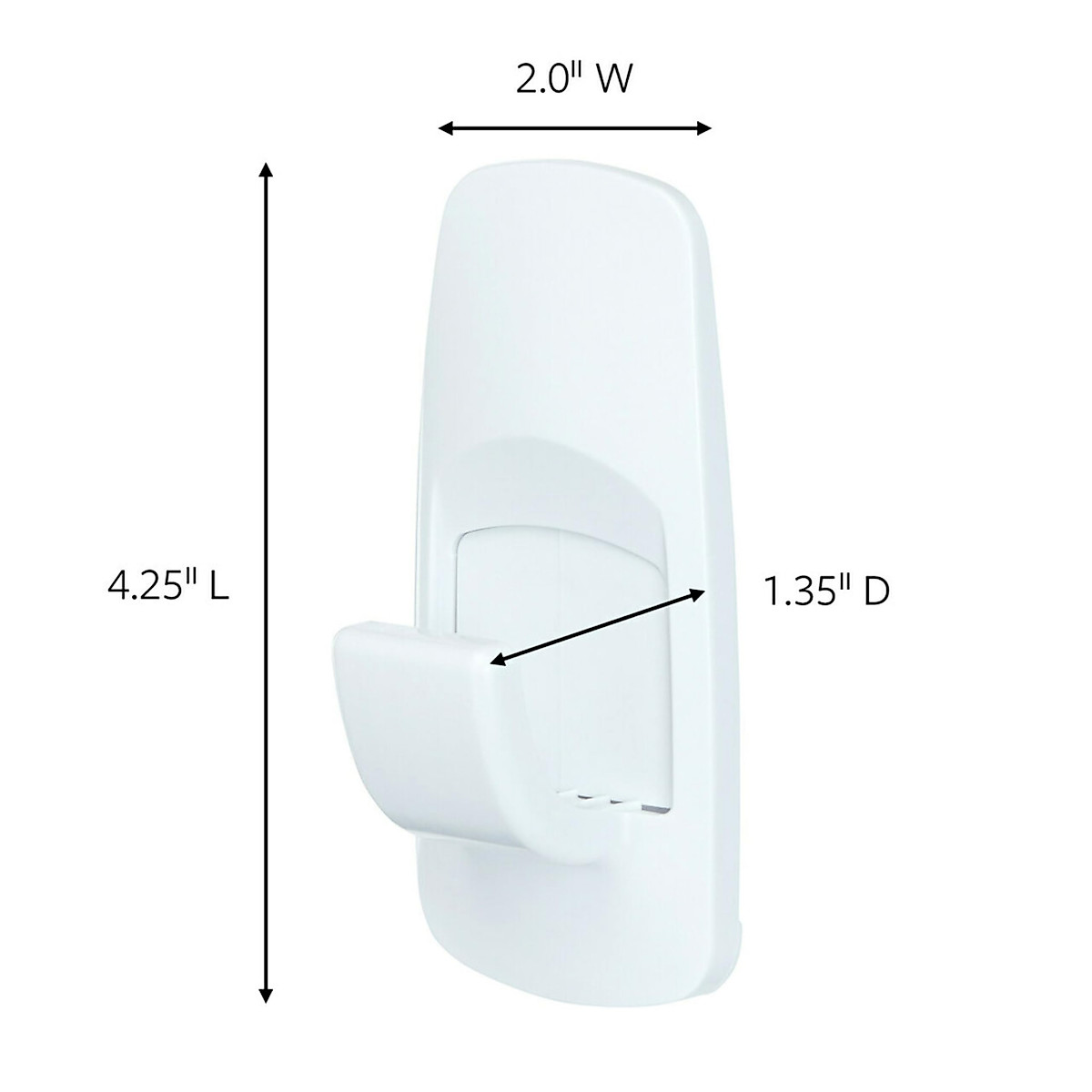 Command Jumbo Utility Hooks, Damage Free Hanging Wall Hooks with Adhesive Strips, No Tools Wall Hooks for Hanging Decorations in Living Spaces, 2 White Hooks and 4 Command Strips