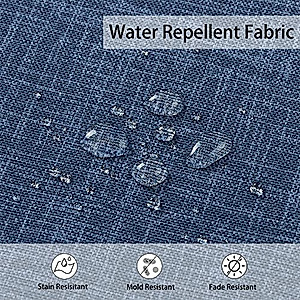 Magpie Fabrics Indoor/Outdoor Waterproof Square Corner Seat Cushion, 18" x 18" x 2.5", 2 Pack, Weather Resistant Universal Seat Cushions, for Patio Garden Dining(Navy Blue Textured)