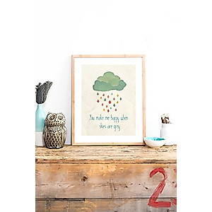 Kid's Wall Art "When Skies are Grey" 11x14 Print for Boys, Girls or Baby's Room, Nature Themed Nursery Decor, Gender Neutral